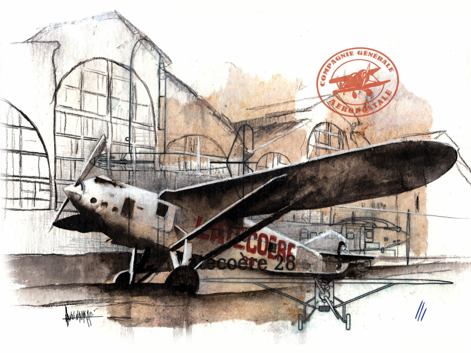 Tirage d'art - Avion de légende Latécoère 28 | Bouts du monde